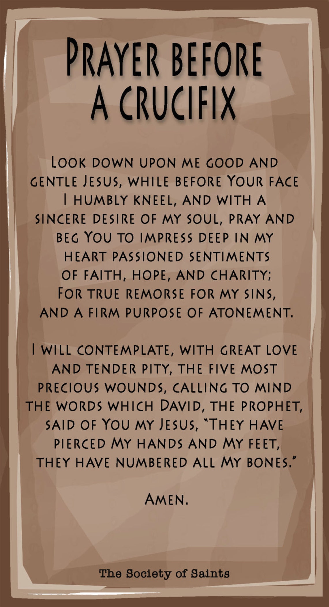 Prayer Before A Crucifix Holy Card | Etsy