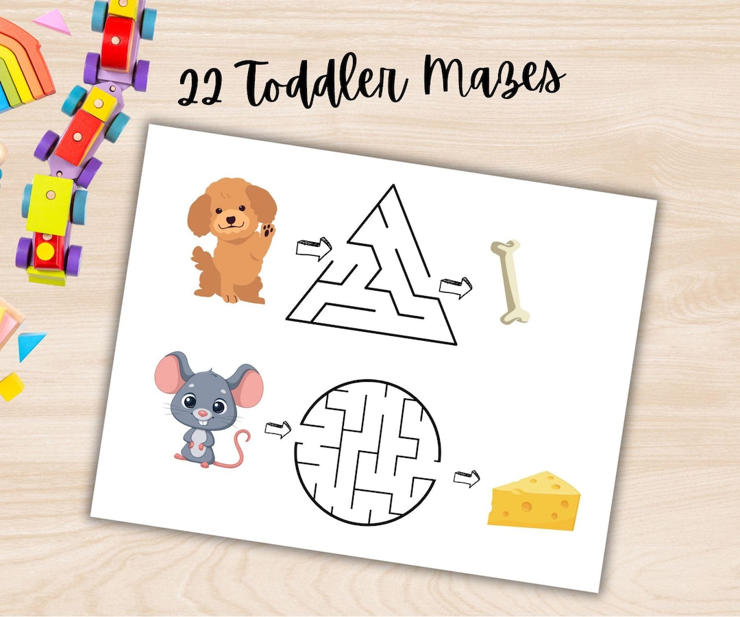 22 Printable Toddler Mazes - Super Easy, Simple Mazes for 2 to 4-year ...