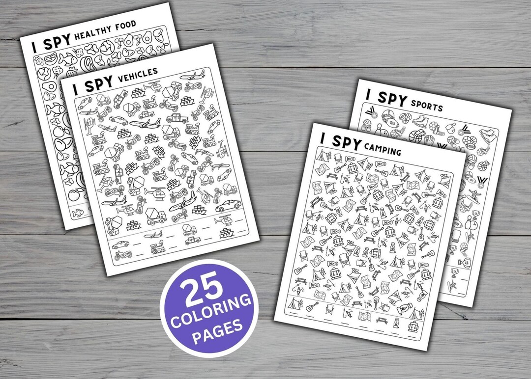 Printable I Spy Coloring Pages Digital Download I Spy Insects, I Spy ...
