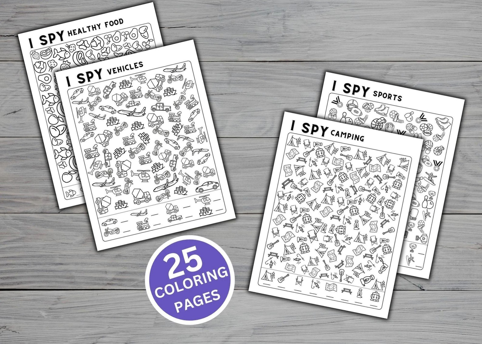 Printable I Spy Coloring Pages Digital Download I Spy Insects, I Spy ...