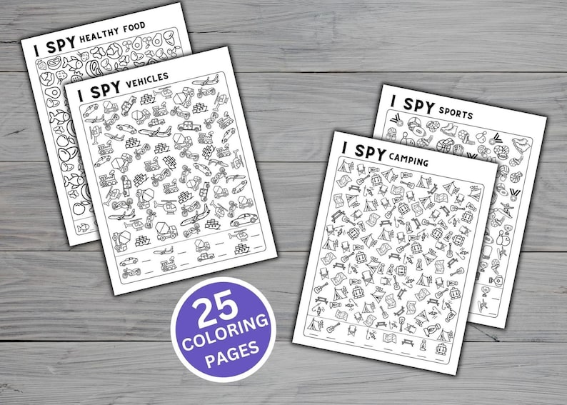 Printable I Spy Coloring Pages Digital Download I Spy Insects, I Spy ...
