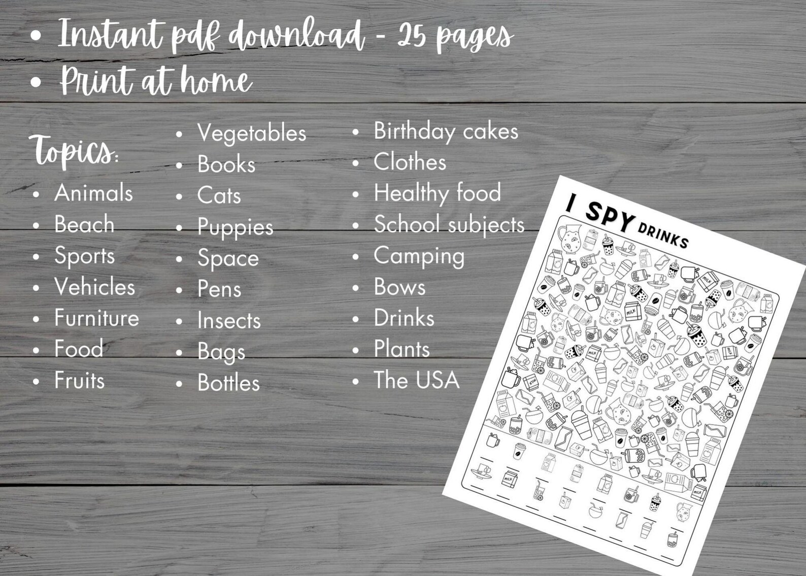 Printable I Spy Coloring Pages Digital Download I Spy Insects, I Spy ...