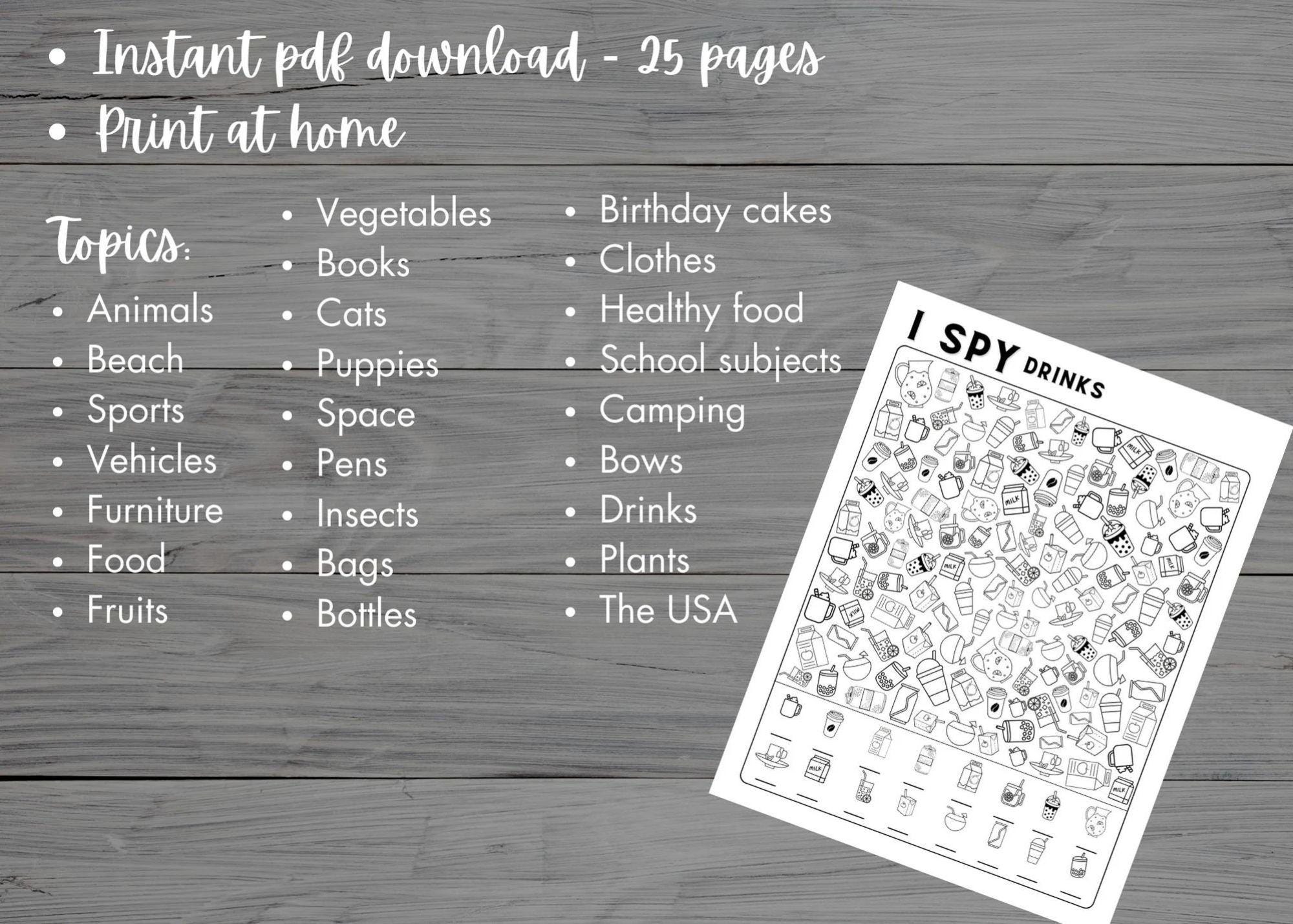 Printable I Spy Coloring Pages Digital Download I Spy Insects, I Spy ...
