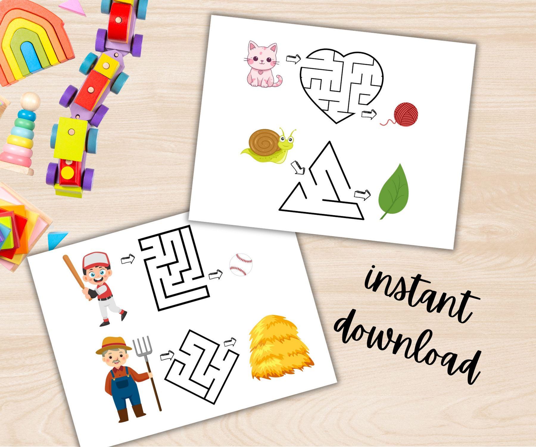 22 Printable Toddler Mazes - Super Easy, Simple Mazes for 2 to 4-year ...