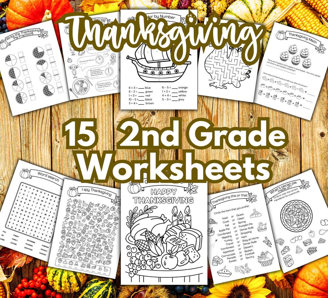 15 Printable Thanksgiving Worksheets & Activity Pages for Second Grade, Thanksgiving Coloring ...