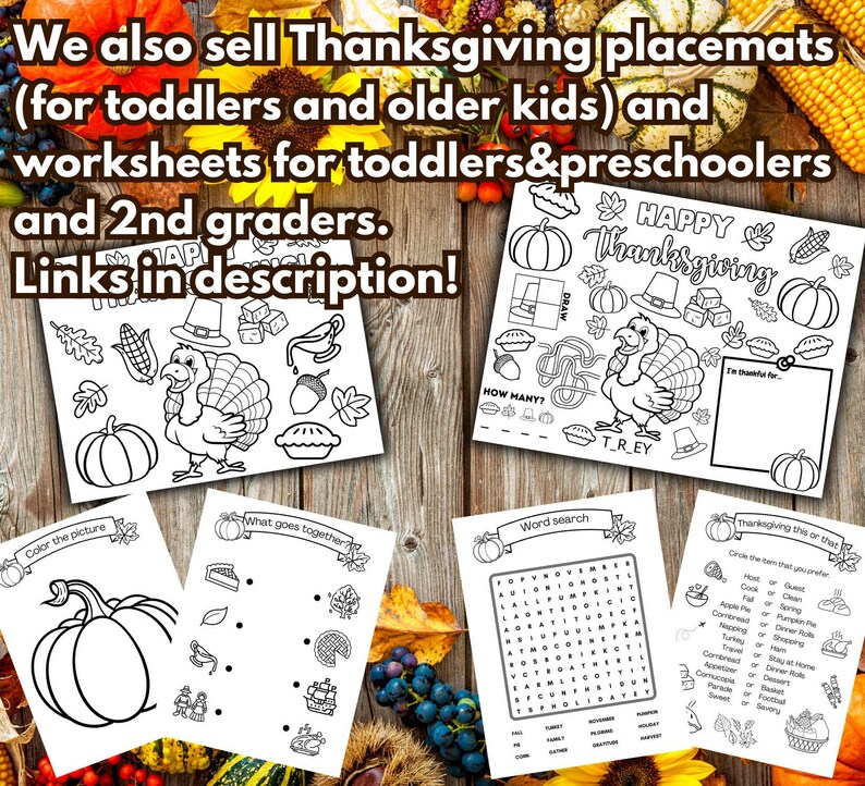 Thanksgiving 1st Grade Worksheet Activity Pages (printable) - Etsy
