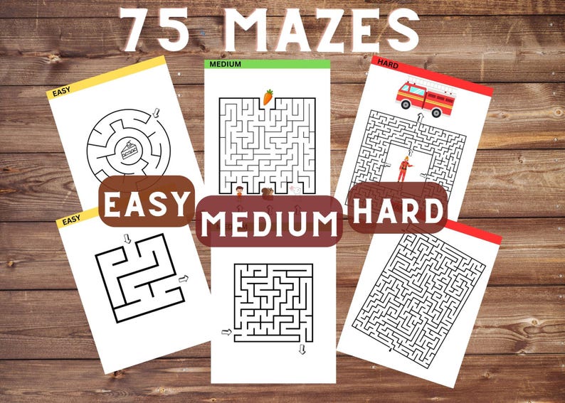 75 Maze Pages for Road Trips, Classroom, Rainy Days, Parties - to Keep ...