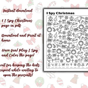 I Spy Christmas Activity Sheet, Christmas Coloring Page, Christmas ...