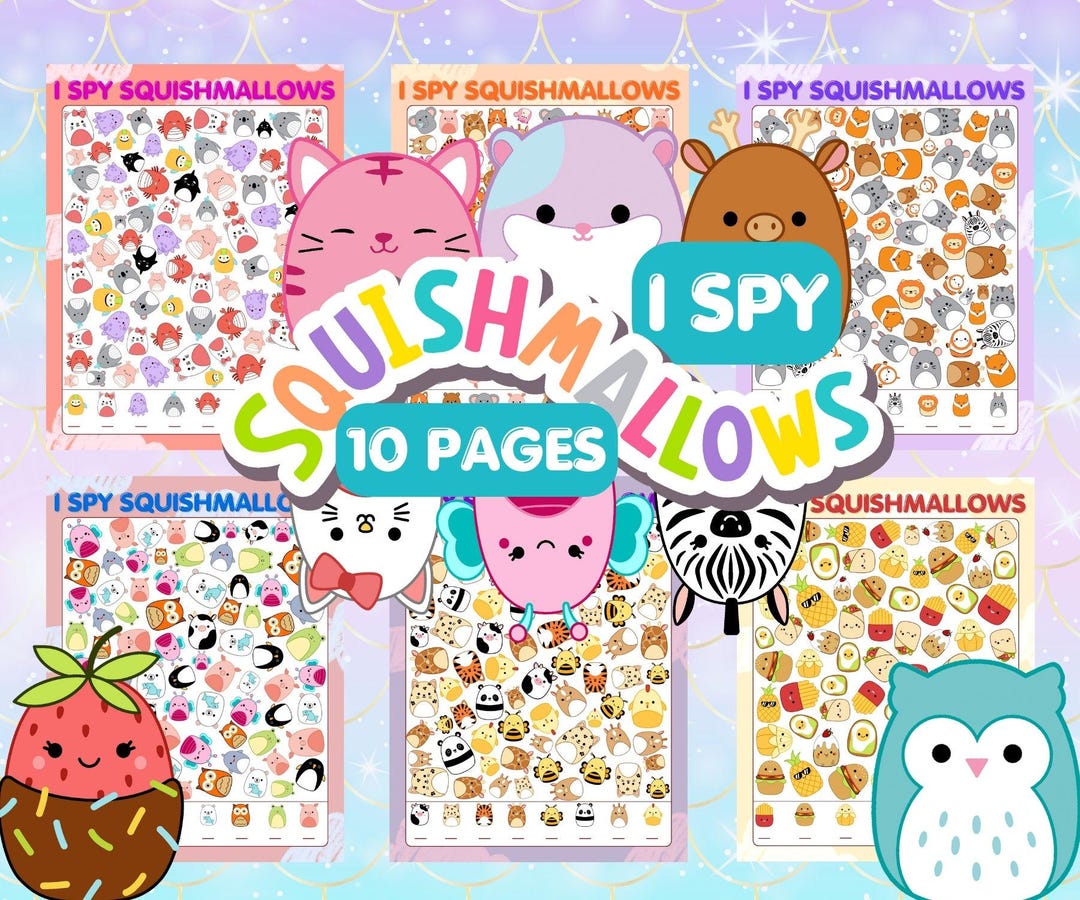 10 Squishmallow I Spy Printable Pages for Kids - Fun for Squishmallow ...
