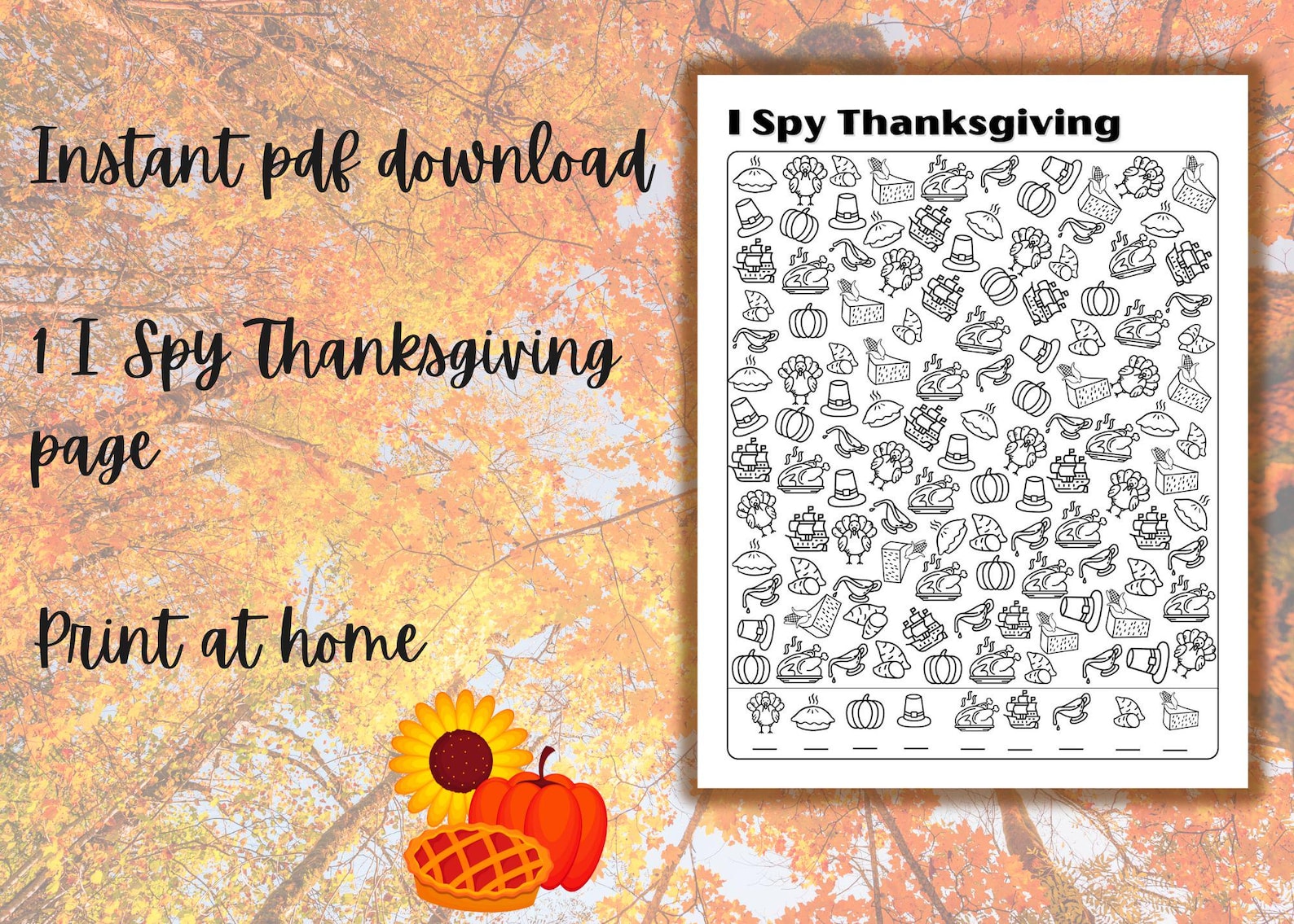 I Spy Thanksgiving Activity Sheet, Thanksgiving Coloring Page ...