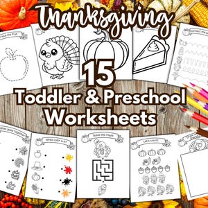 Thanksgiving Toddler & Preschool Worksheets, Activity Pages (printable ...