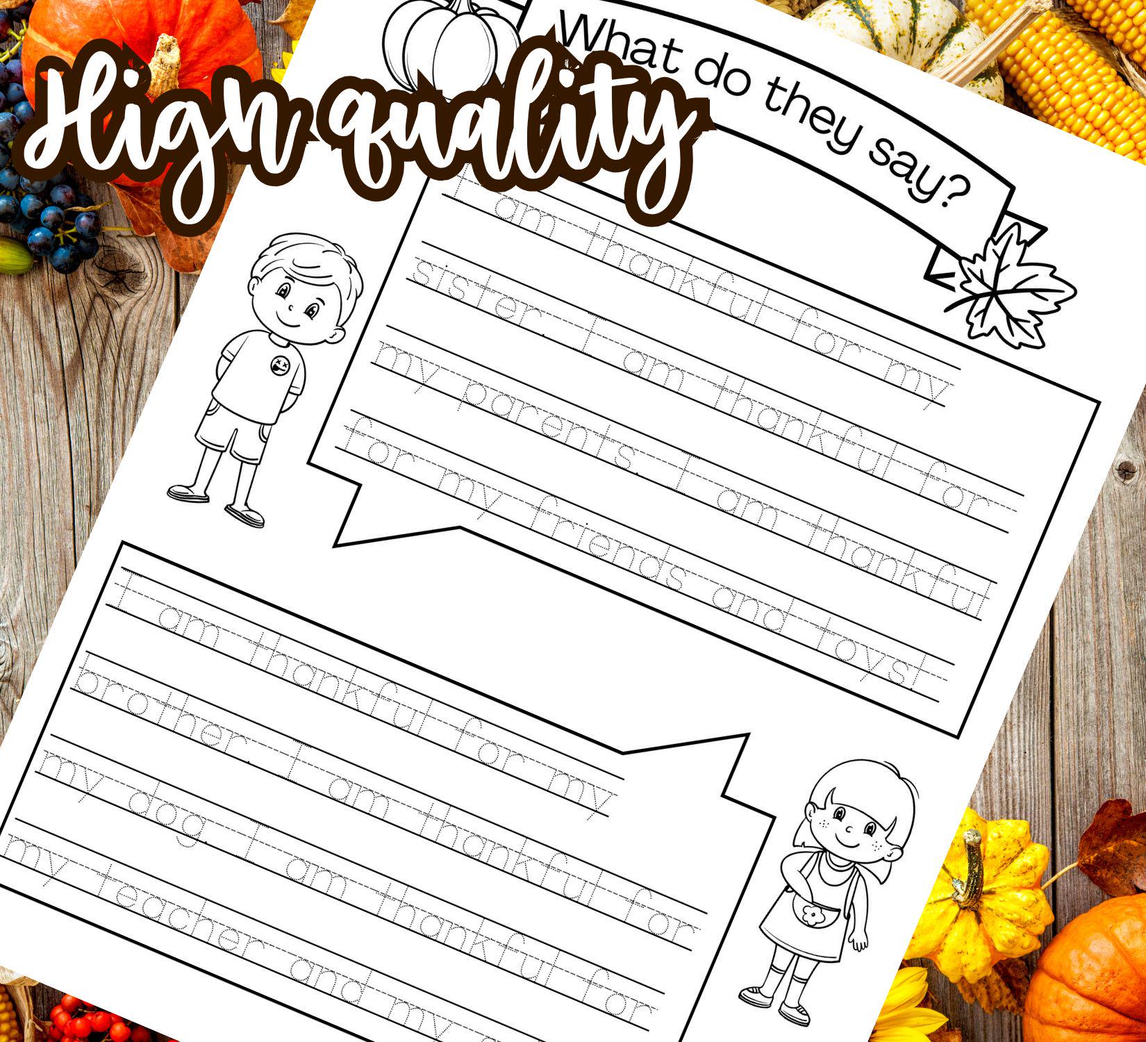 15 Printable Thanksgiving Worksheets & Activity Pages for First Grade ...