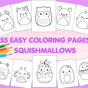 Download&print Squishmallow Animals and Food Coloring Pages, Squishie ...