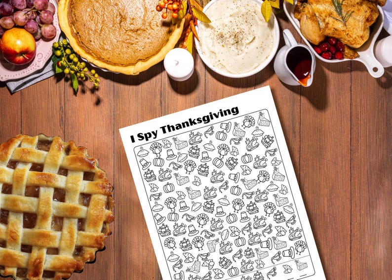 I Spy Thanksgiving Activity Sheet, Thanksgiving Coloring Page ...