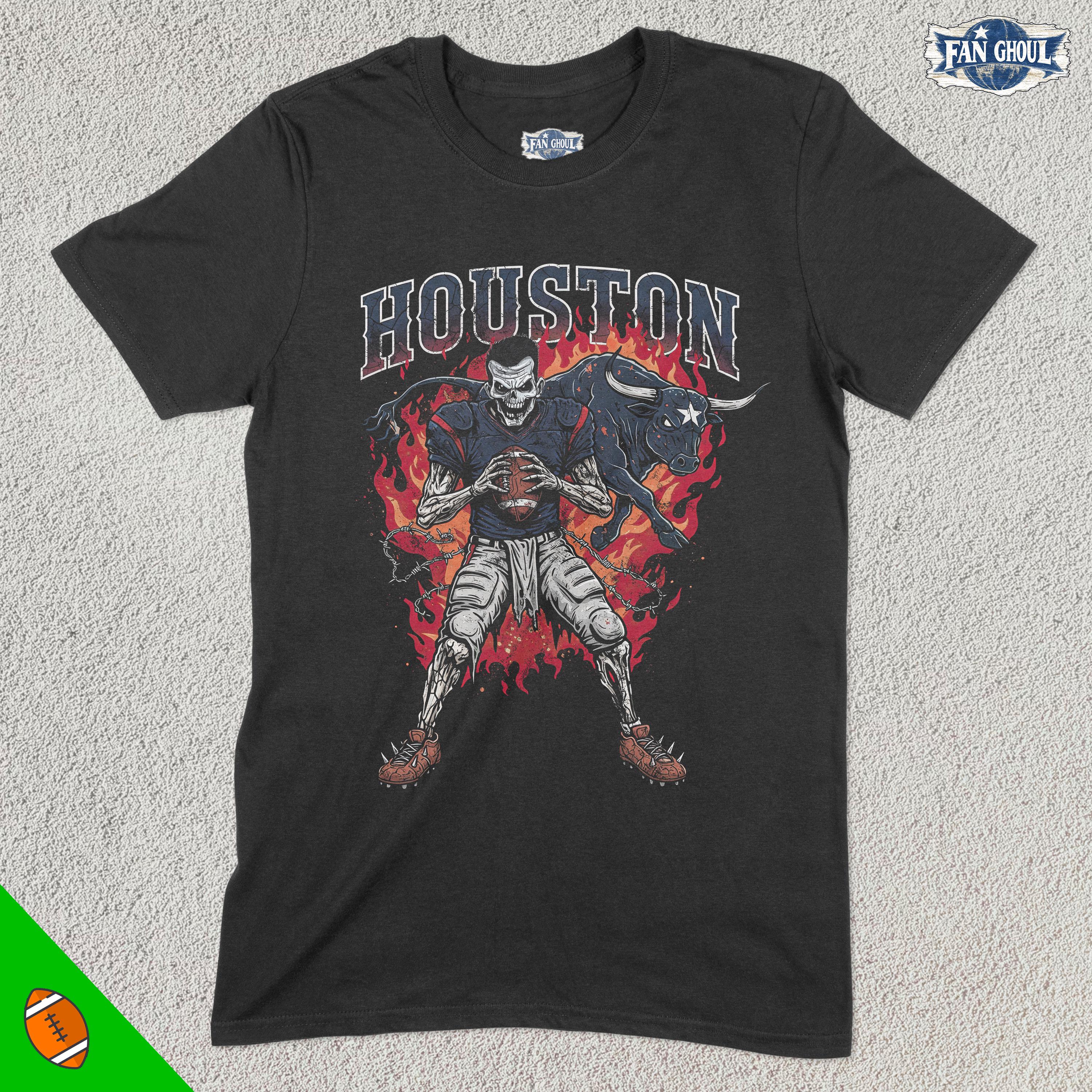 Houston Football Shirt, American Team Sports Tee, US Sports Clothing ...