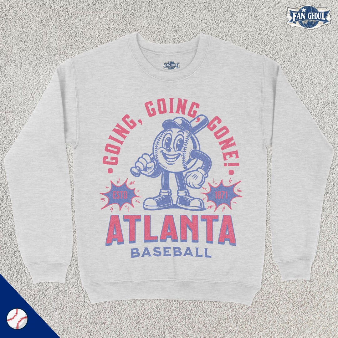 Retro Atlanta Baseball Sweatshirt, Vintage 70s Mascot Crewneck, Sports ...