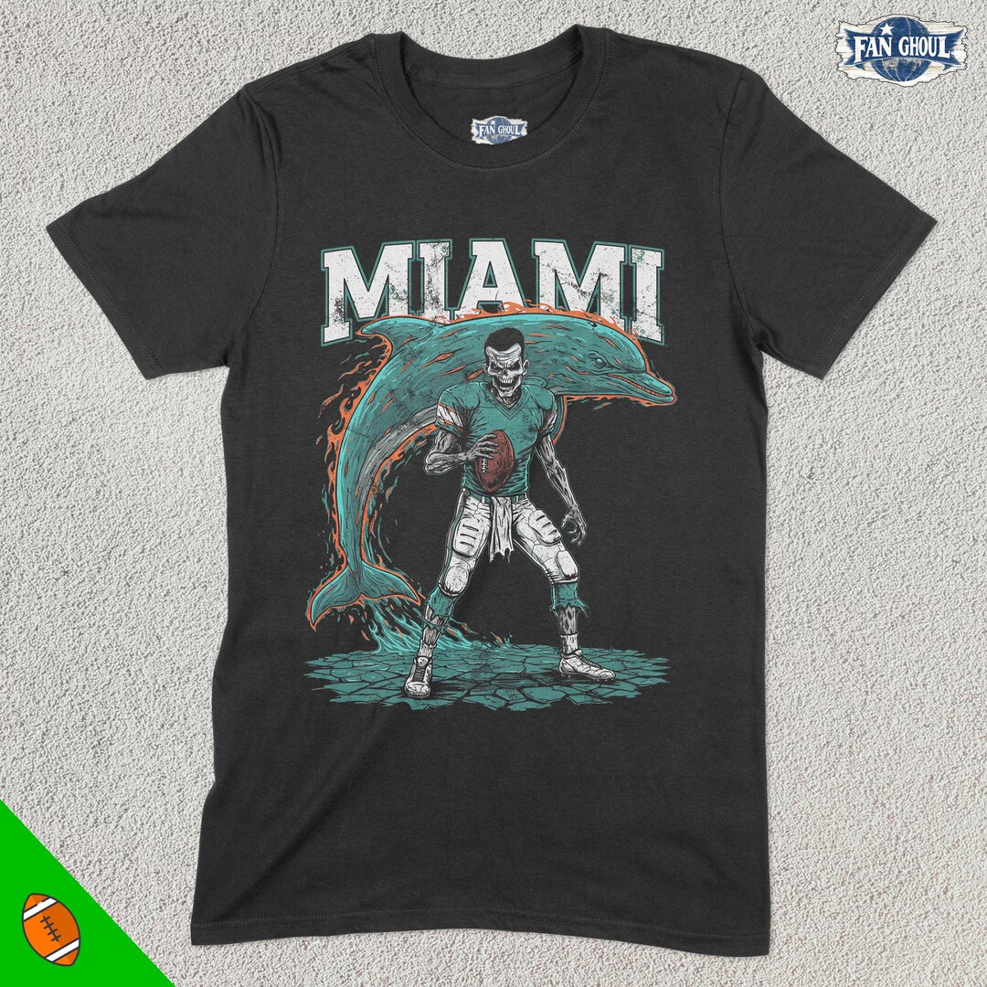 Miami Football Shirt, American Team Sports Tee, US Sports Clothing ...