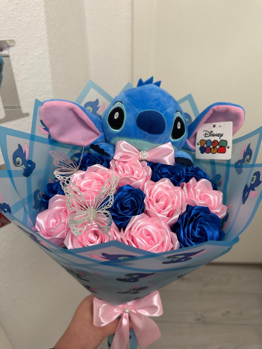 Stitch Plush Eternal Rose Bouquet.ramo Buchon.gift for Couples for ...