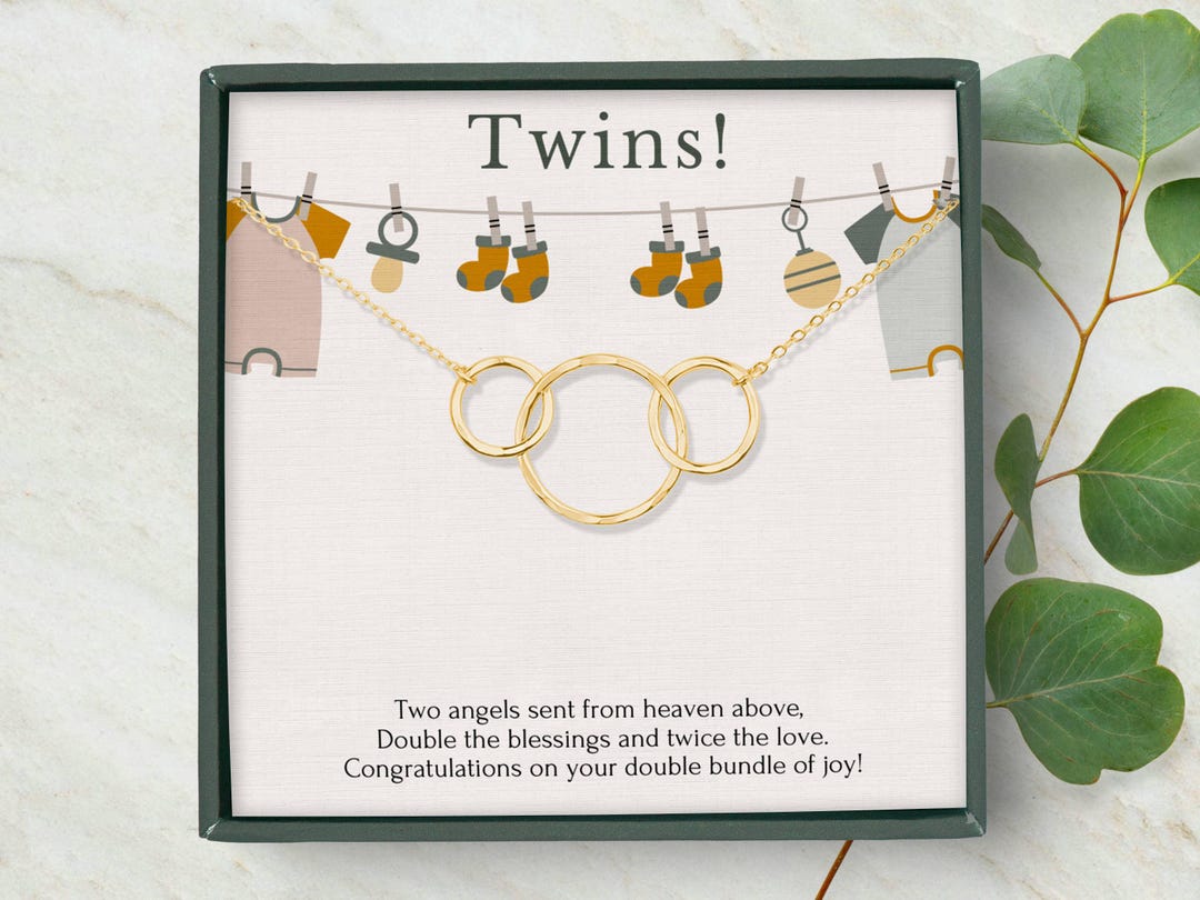 Hope Love Shine - Congratulations It's a Twins Interlocking Circles ...
