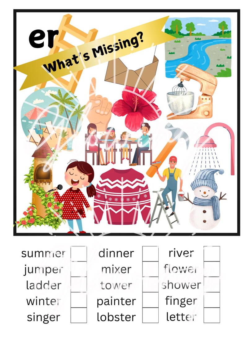 Phonics Reading Activity What's Missing Game for Phase 3 Sounds - Etsy