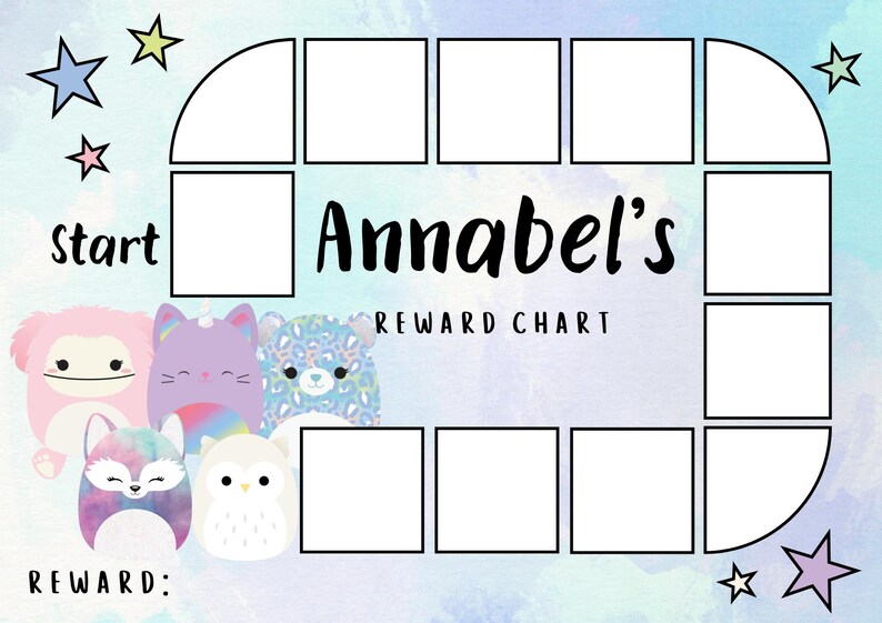 Motivating Squishmallows Reward Chart | Child Behavior Goal Tracker ...