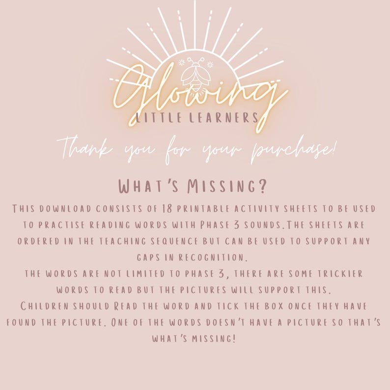 Phonics Reading Activity What's Missing Game for Phase 3 Sounds - Etsy