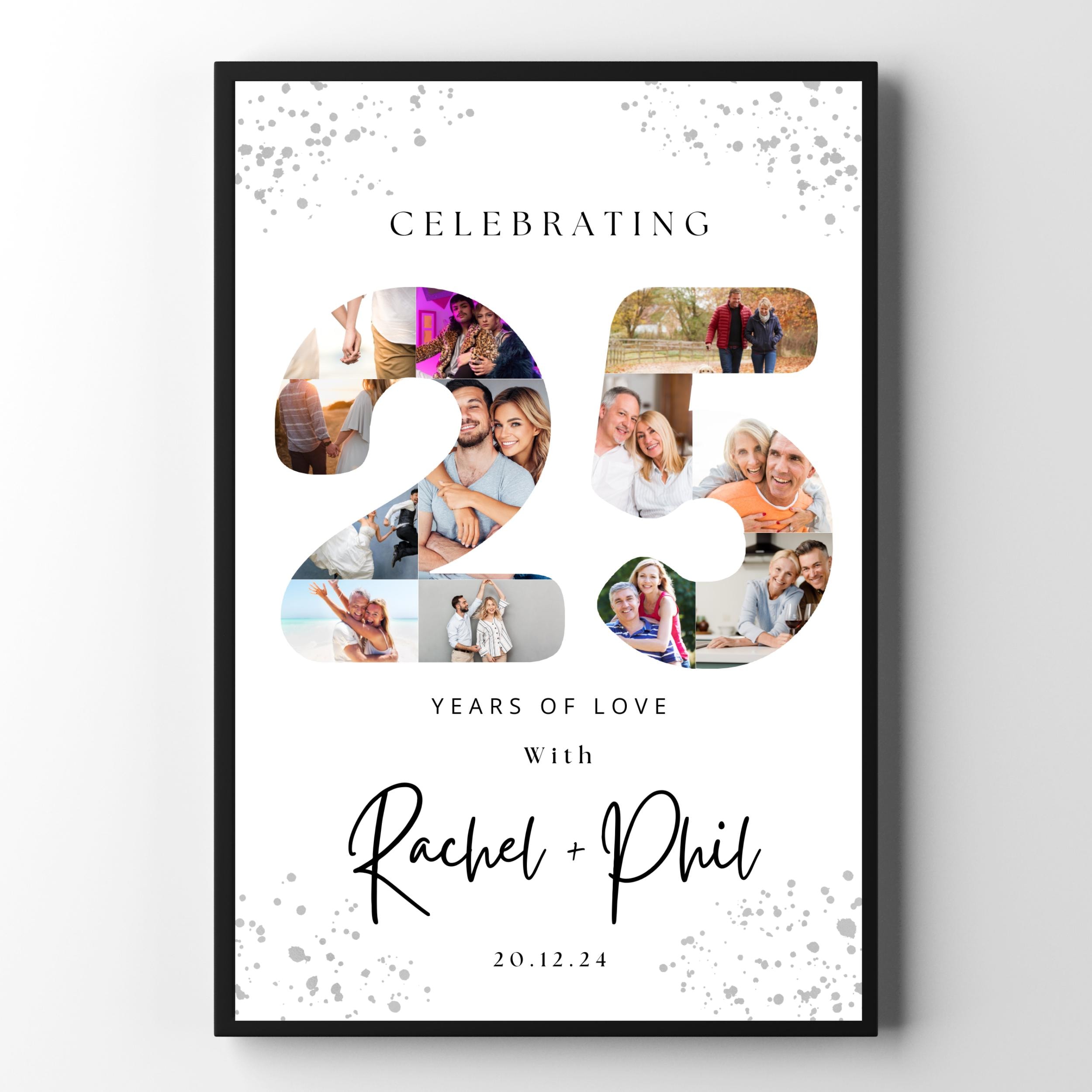 Custom 25th Anniversary Sign, Anniversary Sign, Photo Collage, Custom ...