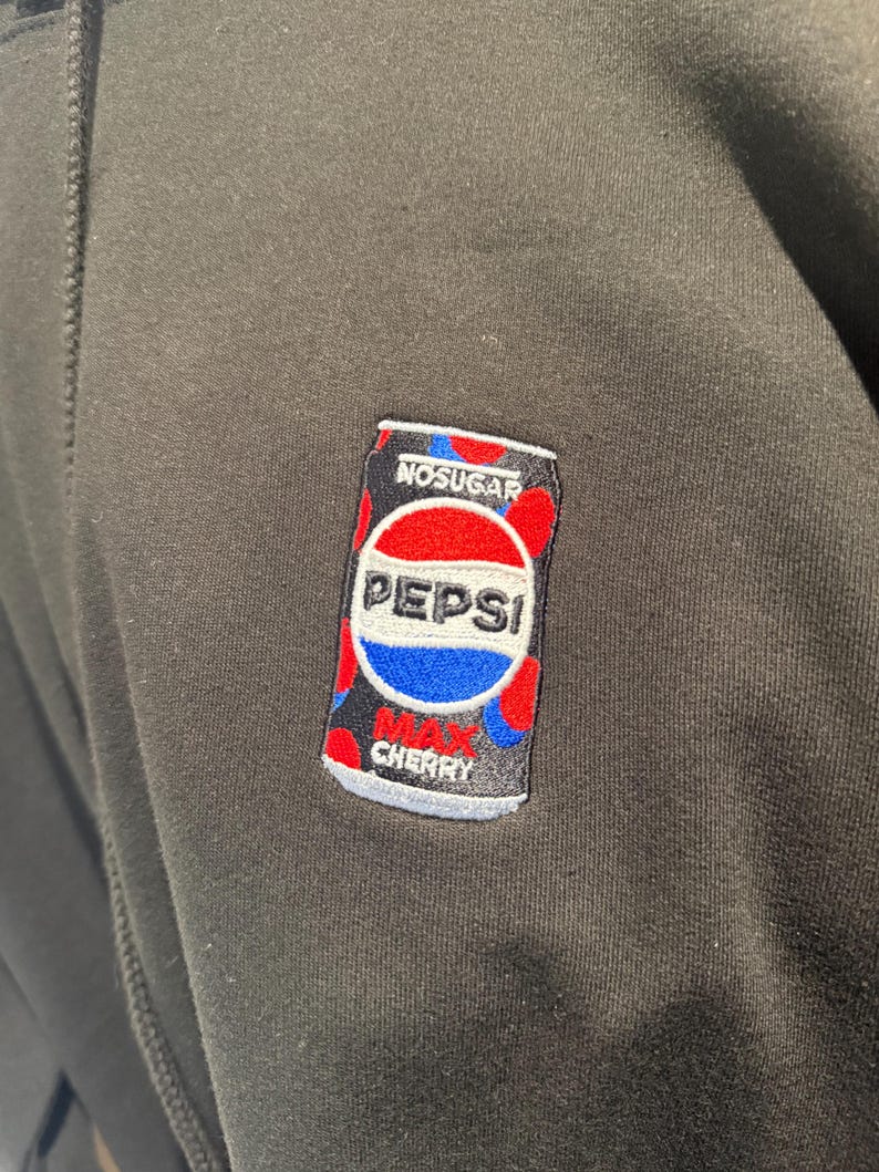 Pepsi Max Cherry Can Left Chest Embroidered Hoodie - Etsy