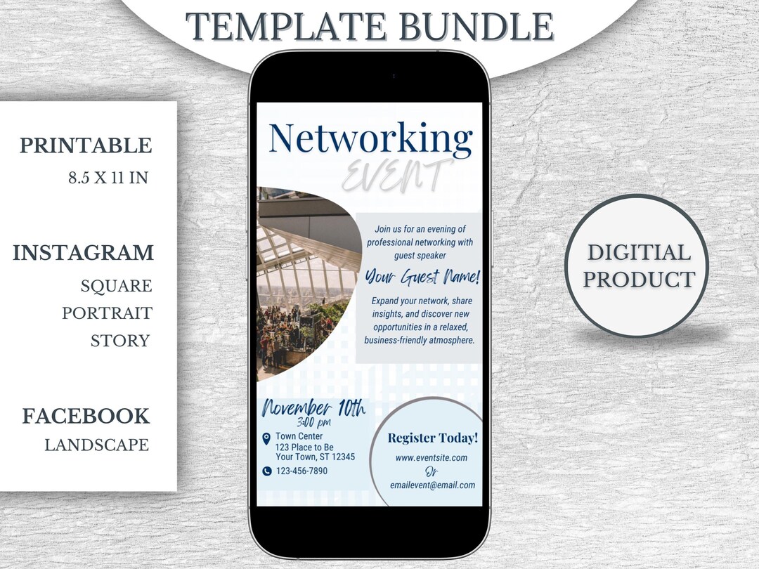 Networking Event Flyer Template Upcoming Event Flyer Canva Flyer Bundle ...