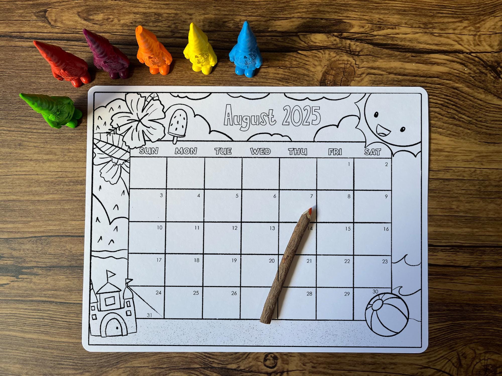 2025-2026 Kids Coloring Calendar: Printable School Year Planner (PDF ...