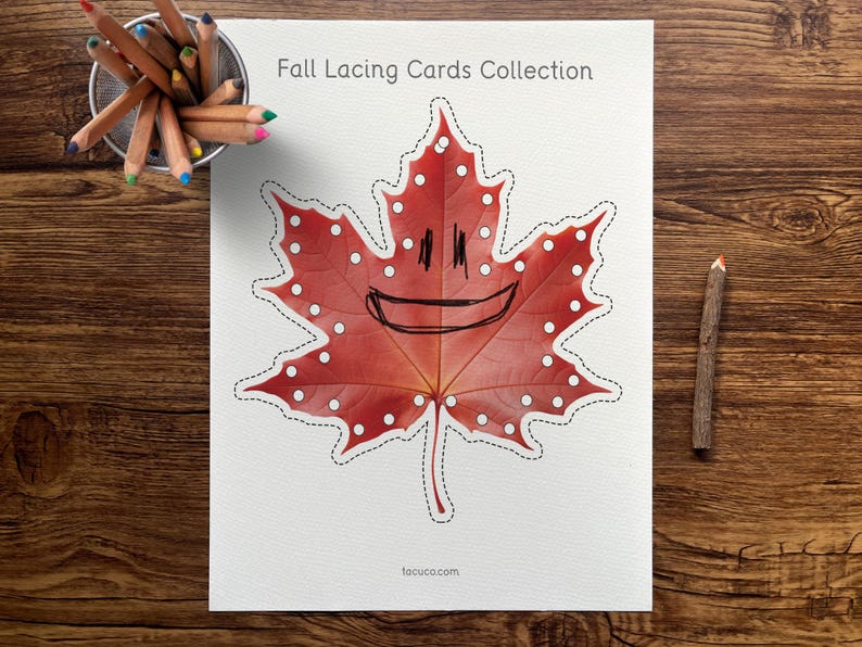 Autumn Lacing Cards: Montessori Fall Activity (digital Download) - Etsy