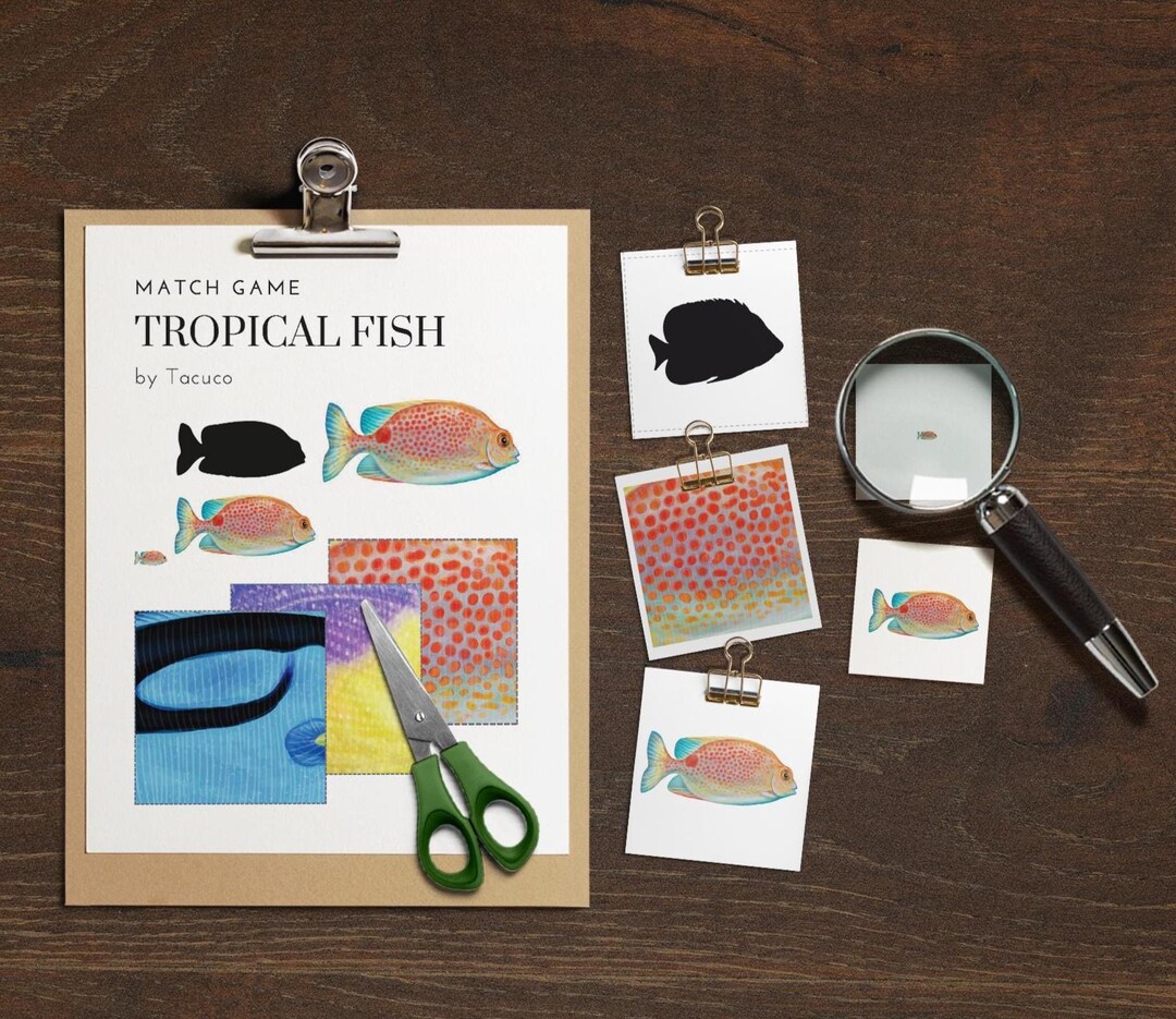 Tropical Fish Matching Game Printable | Ocean Memory Game for Kids ...