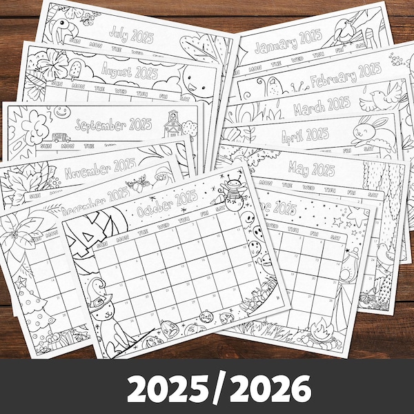 2026 Coloring Planner - Etsy