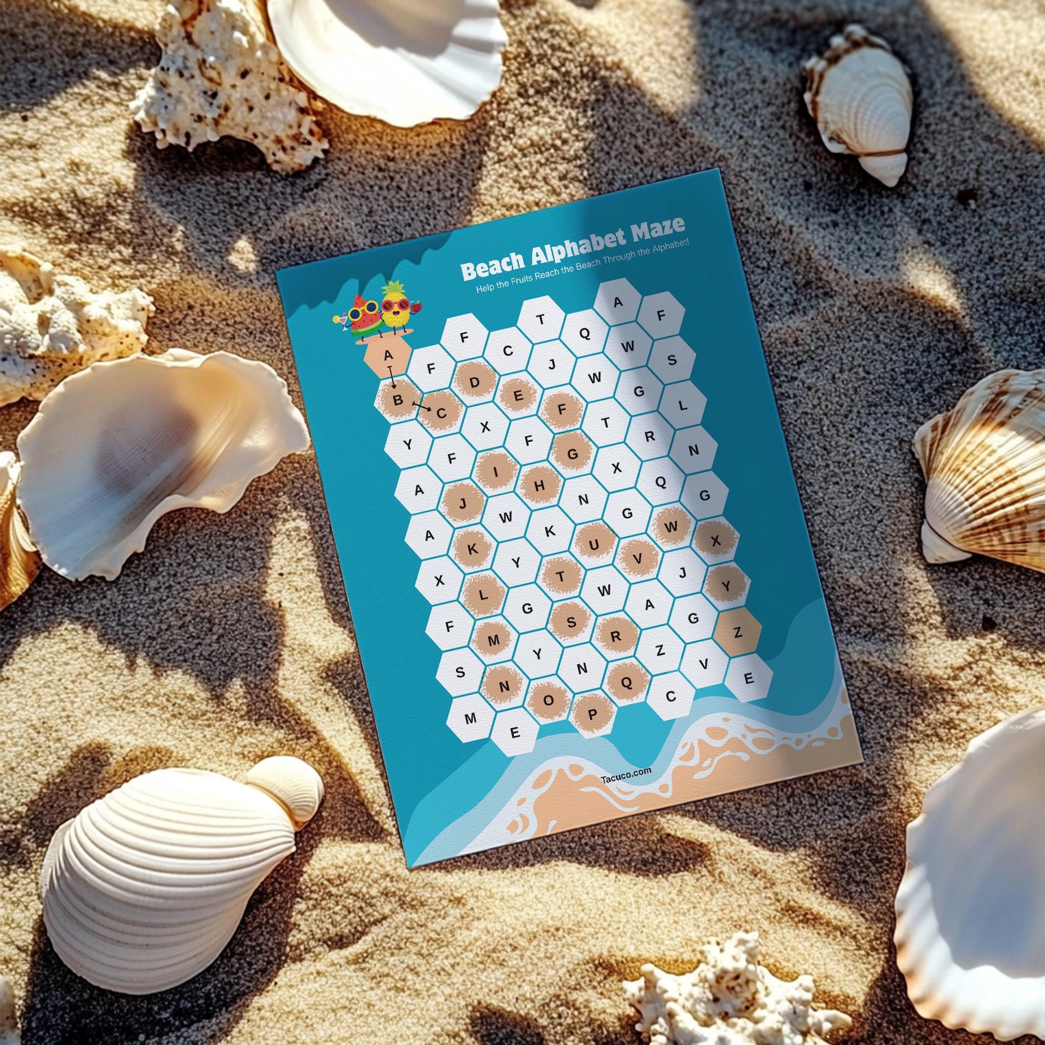 Beach Alphabet Maze Printable: Summer Learning Activity (digital ...