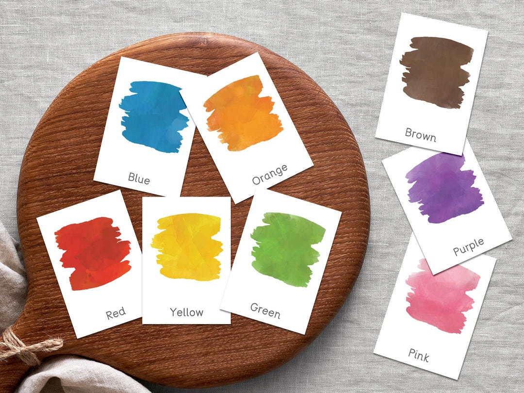 Montessori Color Flashcards | 3-part Cards Basic Color Theory ...