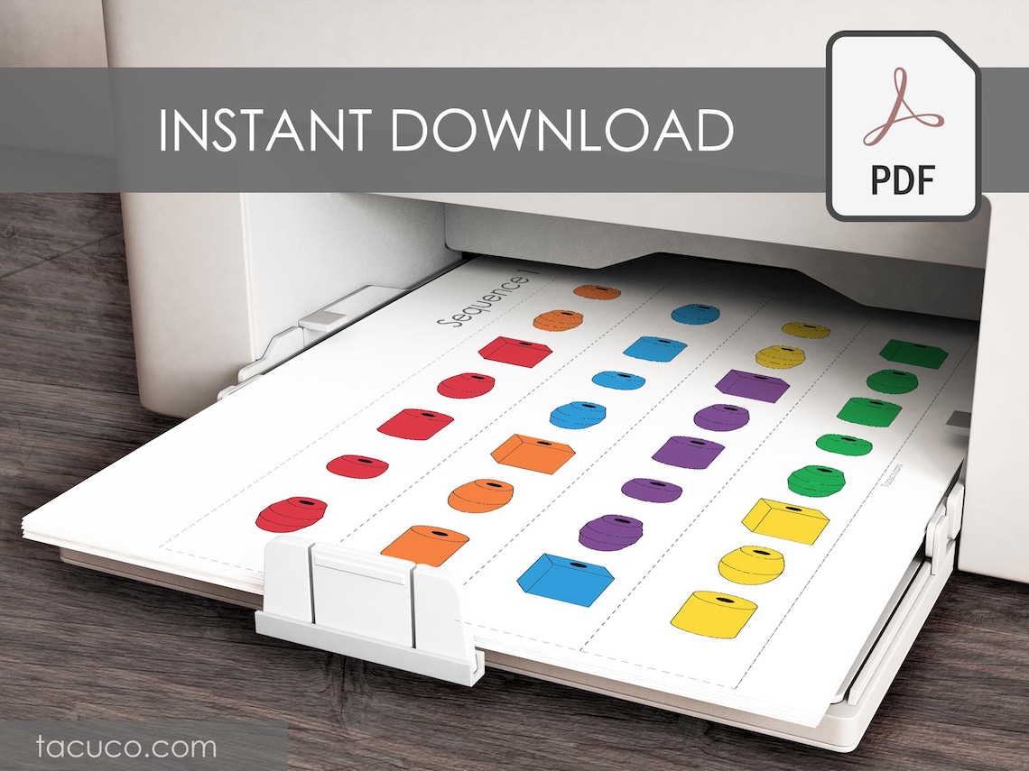 Lacing Beads Pattern Cards: Montessori Fine Motor Skills Activity ...