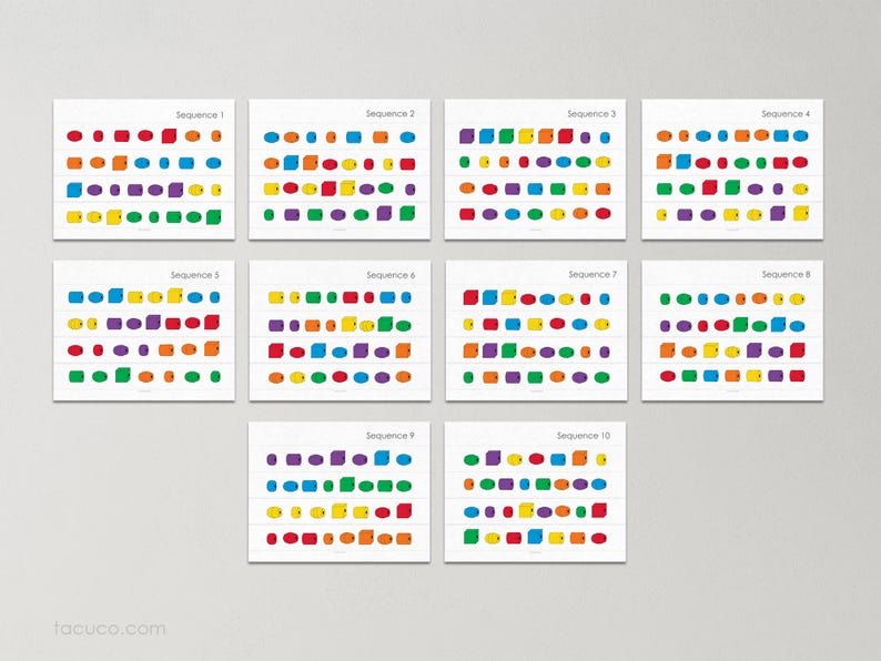 Lacing Beads Pattern Cards: Montessori Fine Motor Skills Activity ...