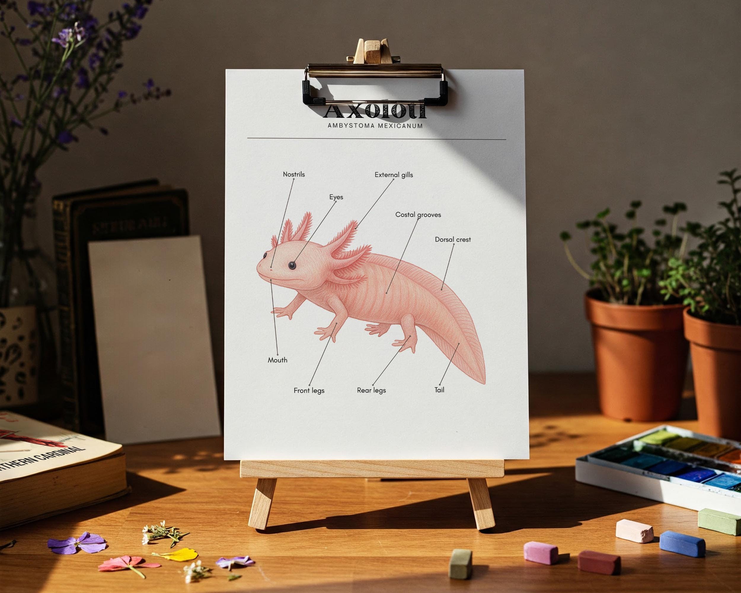 Axolotl Anatomy Printable Poster | Educational Amphibian Wall Art ...