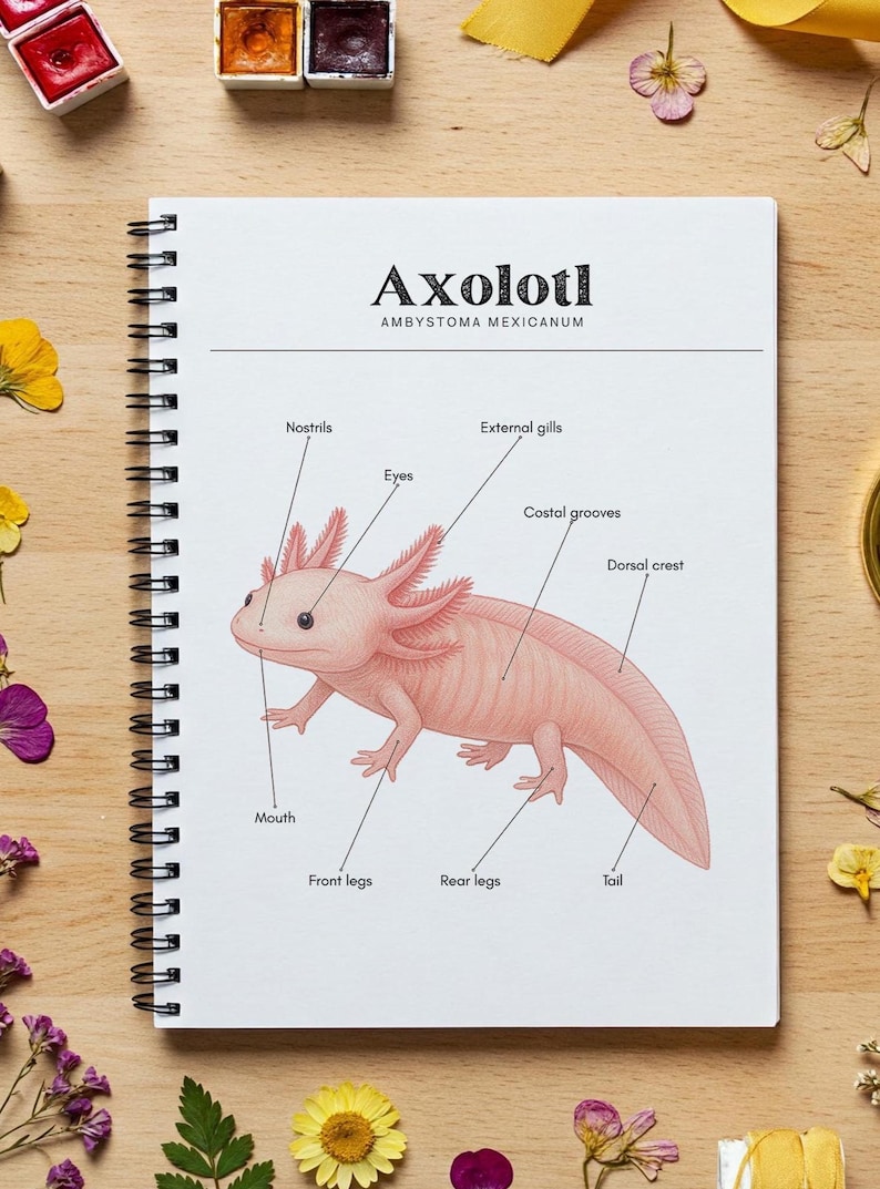 Axolotl Anatomy Printable Poster | Educational Amphibian Wall Art ...