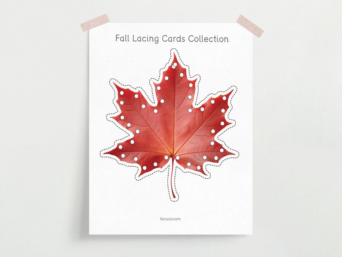 Autumn Lacing Cards: Montessori Fall Activity (digital Download) - Etsy