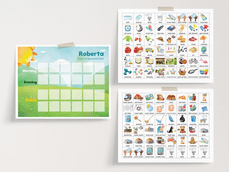 Editable Kids Chore Chart: Daily Responsibility Tracker (printable ...