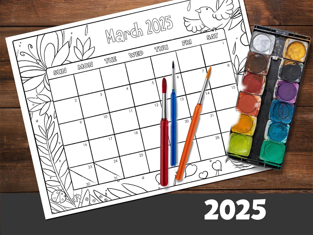 2025 Kids Coloring Calendar Printable | Monthly Activity Calendar ...