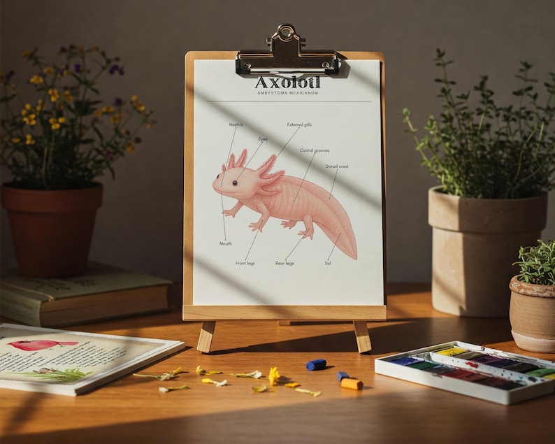 Axolotl Anatomy Printable Poster | Educational Amphibian Wall Art ...