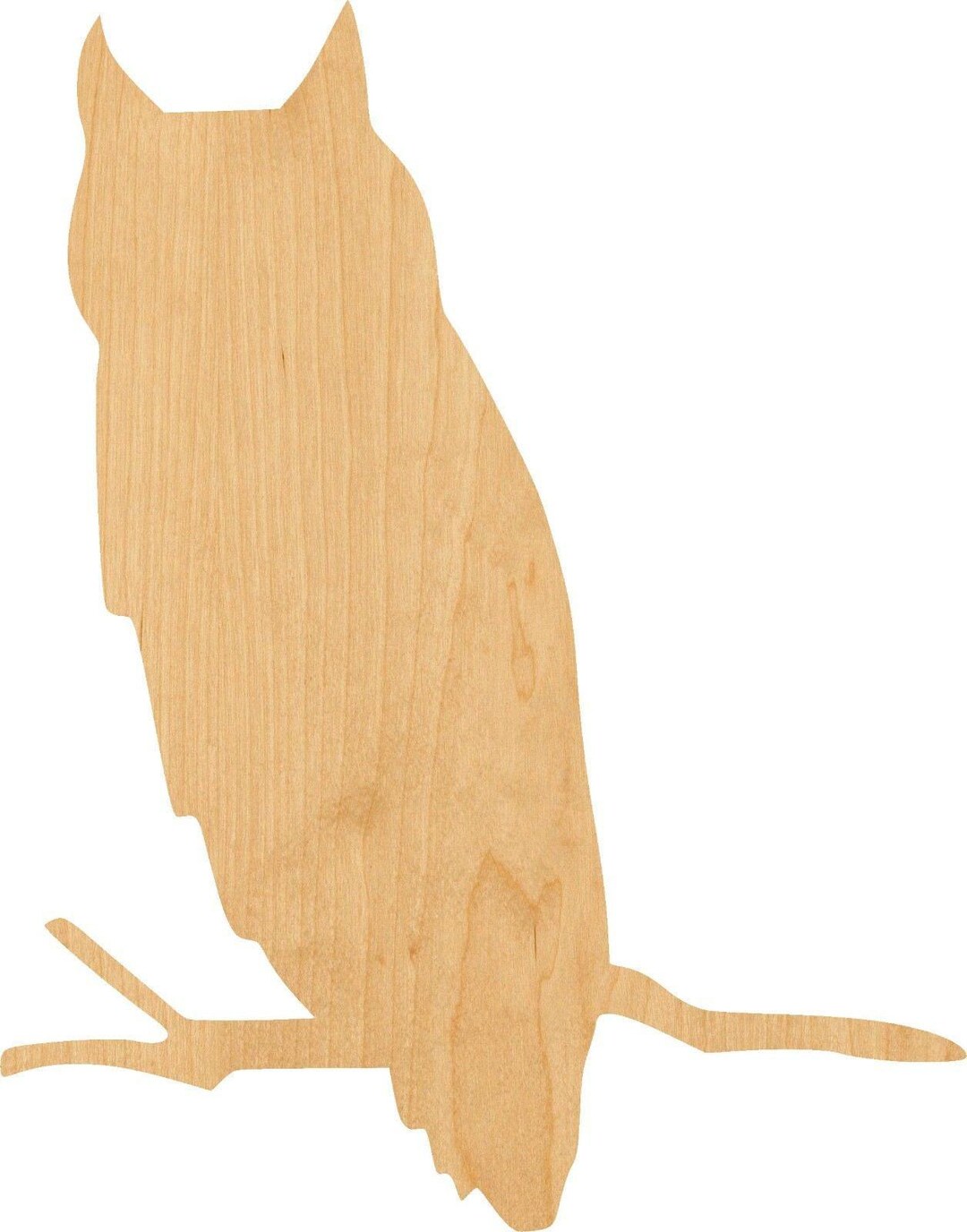Owl on a Branch Wooden Laser Cut Out Shape - Great for Crafting ...