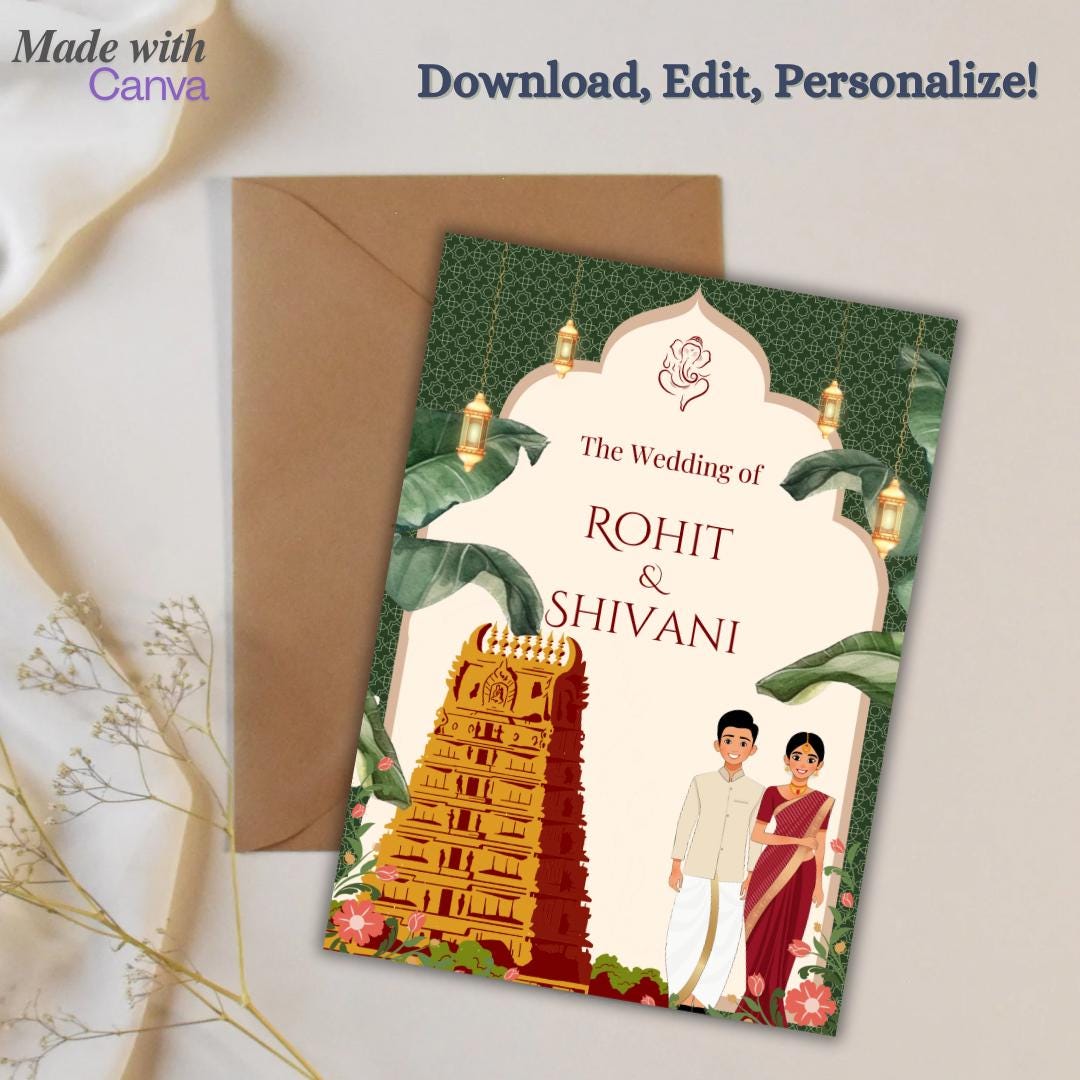 South Indian Wedding Invitation Bundle: All Events Digital Invite - Etsy