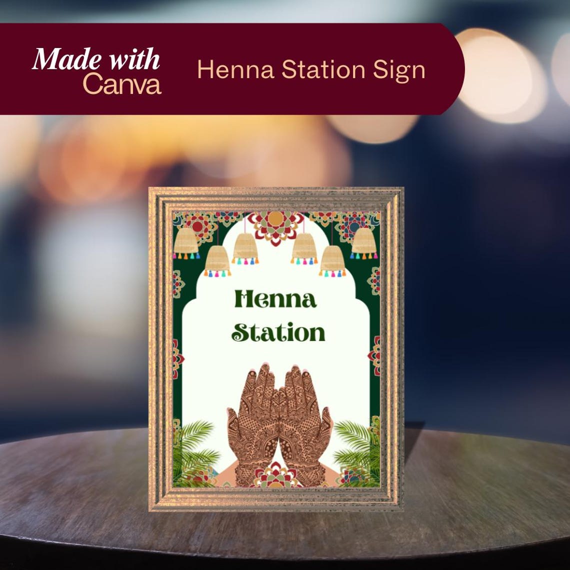 Henna Station Sign Henna Party Decor Printable Mendhi Sign Mehndi Decor ...