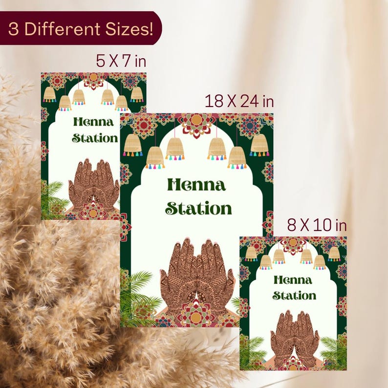 Henna Station Sign Henna Party Decor Printable Mendhi Sign Mehndi Decor ...