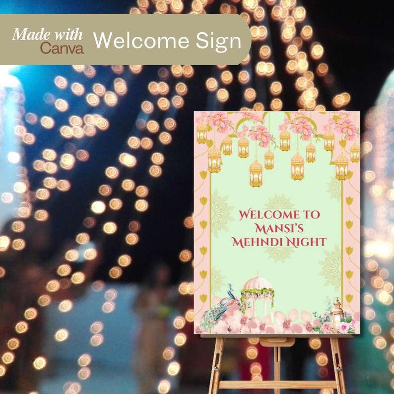 Pastel Mehndi Welcome Sign: DIY Template (digital Download) - Etsy