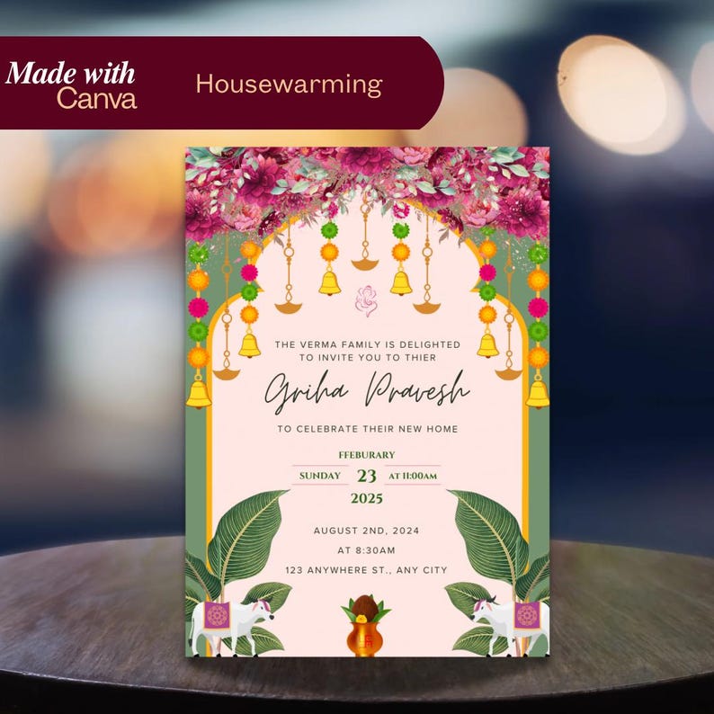 Indian Housewarming Invitation: Animated Griha Pravesh Ceremony ...
