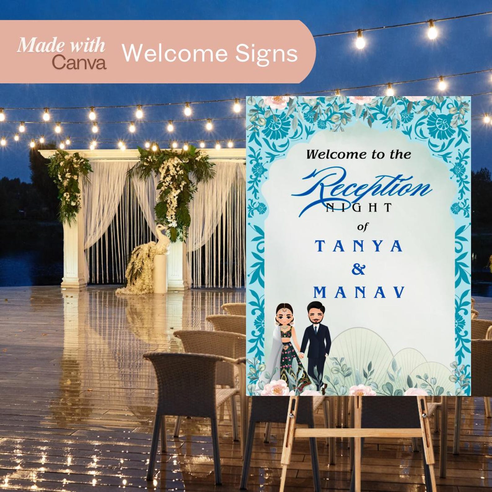 Indian Wedding Welcome Sign Bundle: Mendhi, Haldi, Sangeet (digital ...